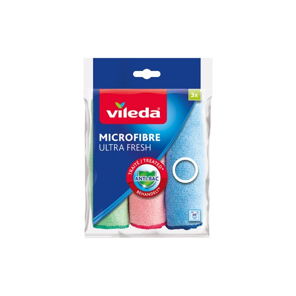 Vileda Microfibre ULTRA FRESH Cloths Anti-bacterial all-purpose cloth ...