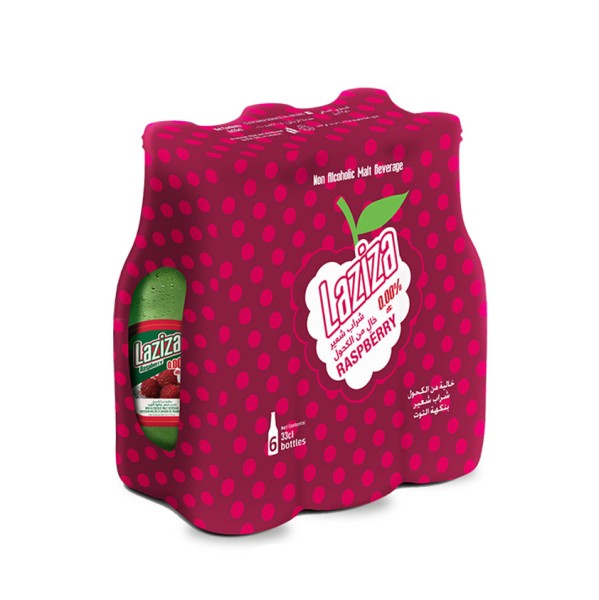 Laziza Non-Alcoholic Raspberry Malt Beer Bottle 33cl | Alcohol Free ...