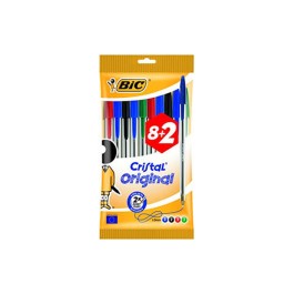 CRISTAL BIC CRISTAL MEDIUM POUCH ASSOR 8+2 | Spinneys Lebanon