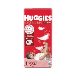 HUGGIES BABY DIAPERS EXTRA CARE 4+ 10-16KG JUMBO | Spinneys Lebanon