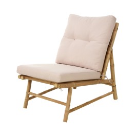 HARD GOODS LOUNGE CHAIR BAMBOO WITH CUSHIONS OFF WHITE | Spinneys Lebanon