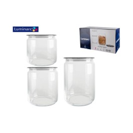 LUMINARC GLASS POT PLANO GREY SET 0.5+0.75+1L | Spinneys Lebanon